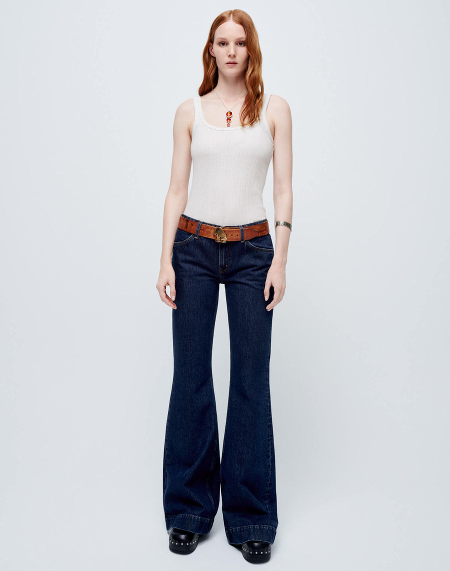 70s Low Rise Bell Bottom Heritage Rinse | skull&bunny